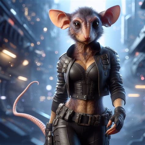 Dark Fur Female Ysoki Starfinder Races 2e Ttrpg In 2025 Character Art Creepy Photos