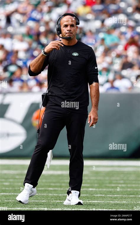New York Jets Head Coach Robert Saleh Looks On During An Nfl Pre Season