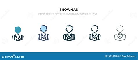Showman Icon In Different Style Vector Illustration Two Colored And