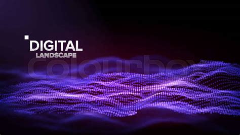 Data Landscape Vector Energy Space Topography Code Array Colourbox