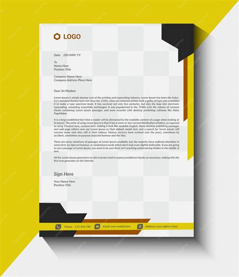 Premium Vector Application Contract Template Letterhead Design Flayer