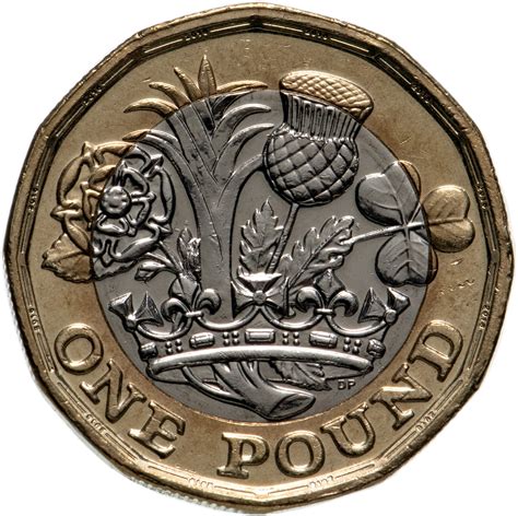 Монета Великобритания 1 фунт (pound) 2016 новый тип (12-ти угольный ...