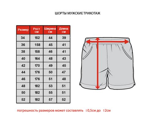 Таблица размеров мужских и женских шорт, как узнать размер