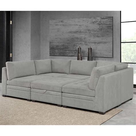 Thomasville Fabric Sectional With Storage Ottoman 1558084