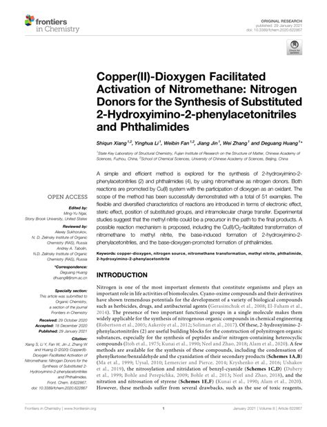 Pdf Copper Ii Dioxygen Facilitated Activation Of Nitromethane Nitrogen Donors For The