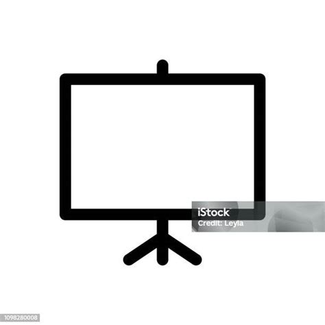 프레 젠 테이 션 보드 개요 아이콘입니다 모바일 개념 및 웹 디자인에 대 한 선형 스타일 기호 텍스트 간단한 라인 벡터 아이콘으로 칠판입니다 심볼 로고 그림입니다 픽셀 완벽