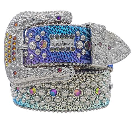 Bb Simon Swarovski Crystals Italian Leather Belts Made In Usa