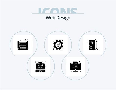 Web Design Glyph Icon Pack 5 Icon Design. graphic. programming. design. gear. coding 18571970 ...