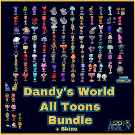 🗺️ Dandys World Toons Bundle With Skins・ 3d File For 3d Printing・cults