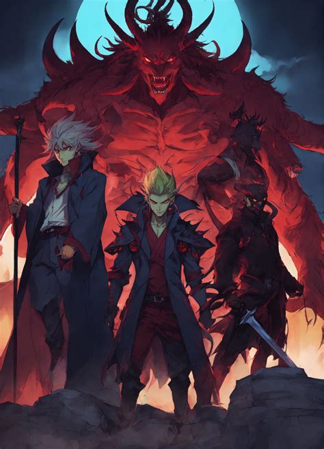 Lexica Group Of 5 Demons Anime Style Evil Monsters