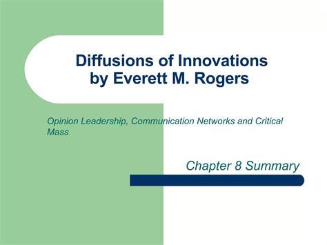 Chapter 8 Diffusion Networks Ppt