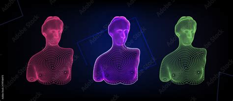 Modern Style Venus Wireframe Low Poly Greek Classic Ancient Of Venus Antique Greek Sculpture