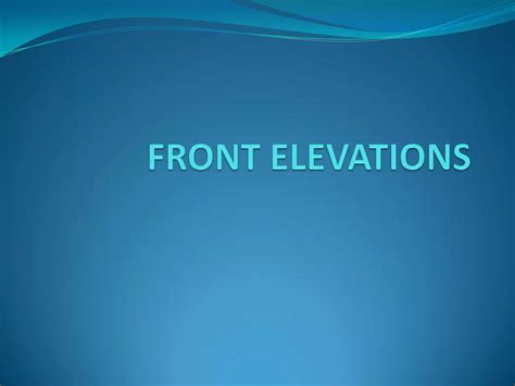 Front Elevations Pdf