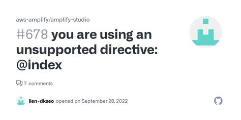 You Are Using An Unsupported Directive Index · Issue 678 · Aws
