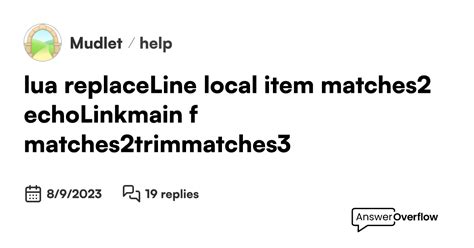 ```lua Replaceline Local Item Matches 2 Echolinkmain F Matches 2 Trim Matches