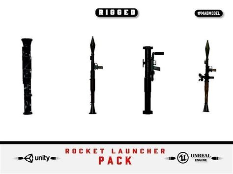 Guns Rigged Rocket Launcher Pack 3d Model