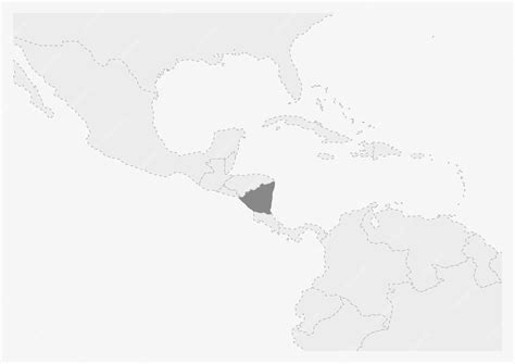Premium Vector Map Of America With Highlighted Nicaragua Map