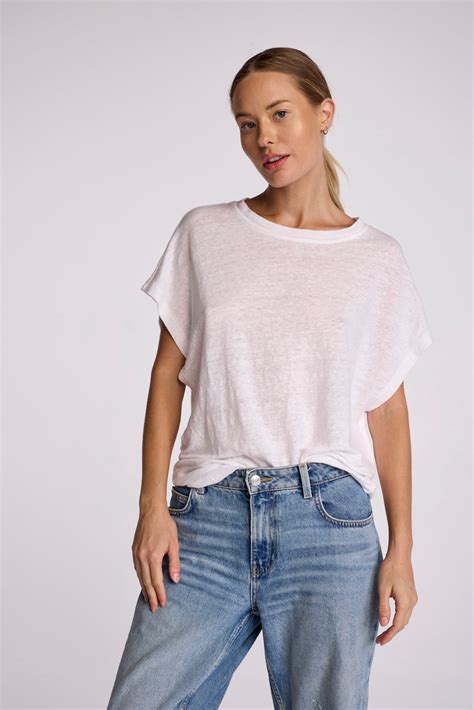 Linen Roxy Tee White Tj Baileys