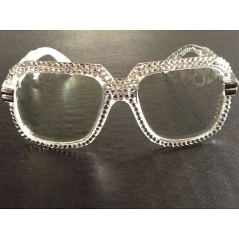 Cazal Style Fully Customized Glasses With Clear Swarovski Elements