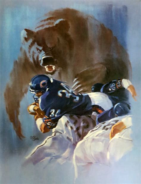 Walter Payton Artwork By Bob Clark 1985 In 2025 Sports Art Walter