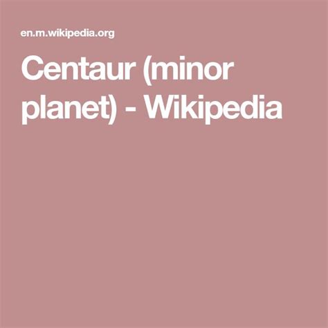 Centaur Minor Planet Wikipedia