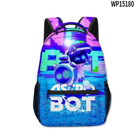 Astro Bot Anime Travel Backpack For Teens Womens Mens Casual Daypack