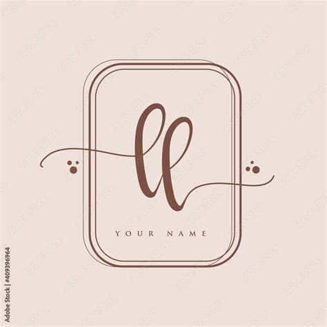 Ll Initial Handwriting Logo Hand Lettering Initials Logo Branding Feminine And Luxury Logo