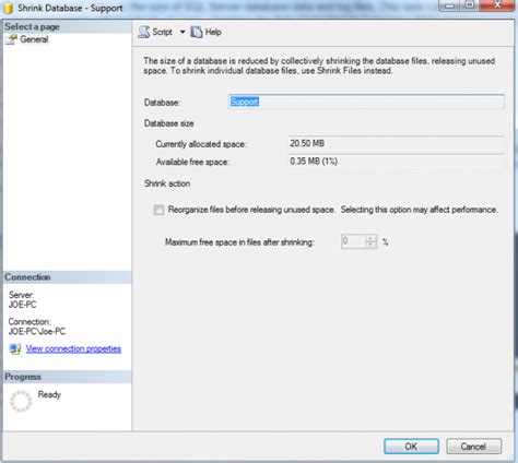 SOLIDWORKS EPDM SQL Shrink Database