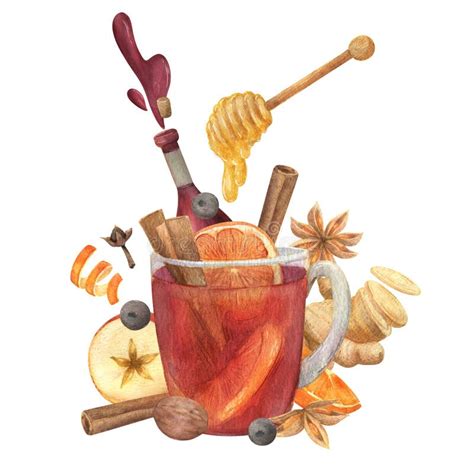 Mulled Wine Illustration Stock Vector Illustration Of Holiday 61195418