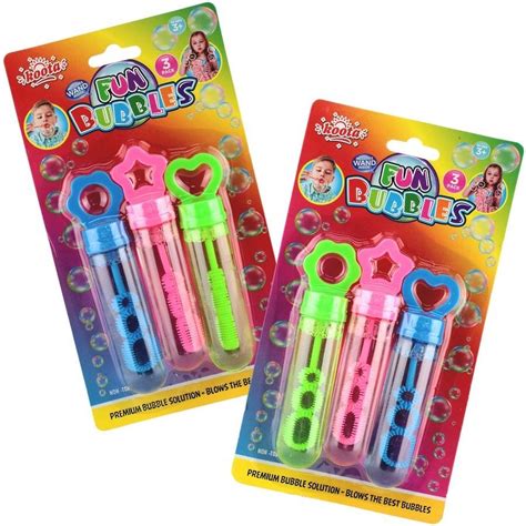 Assorted Coloured Bubble Wands Pack Of 3 Big W