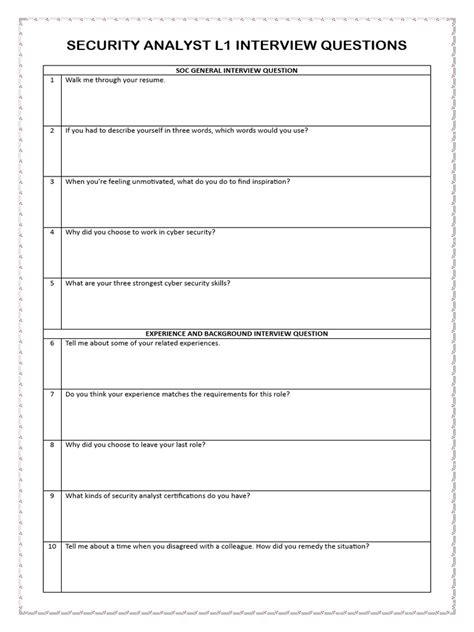 Security Analyst L1 Interview Questions Pdf Computers