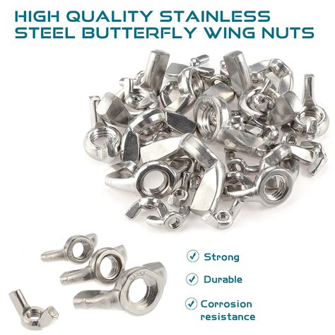 Ocr 100pcs 7sizes Butterfly Wing Nuts Assortment Kit