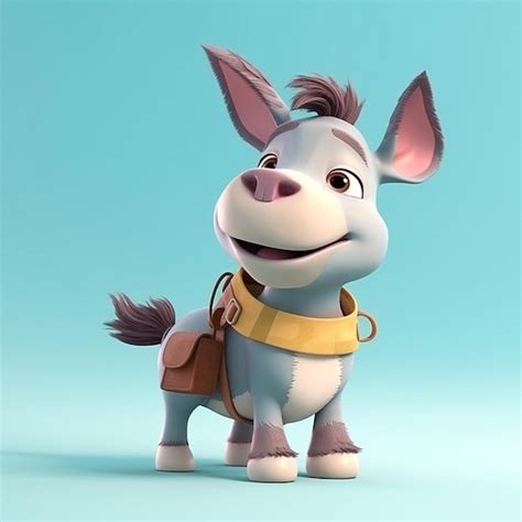 Dessin Animé âne Bébé âne âne Personnage 3d Icône âne 2d Images âne