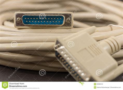 Serial Cable Stock Image Image Of Cable Plug Macro 69089445
