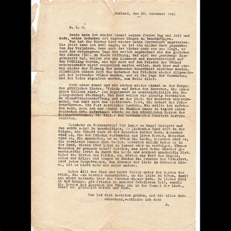 Ww2 Era Letter Typed By German Soldier In Russia Dated November 24th