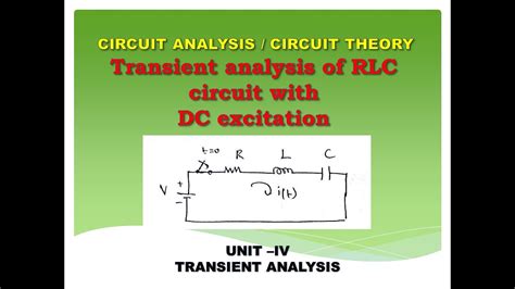 Transient Response Of Rlc Circuit To Unit Step Input Transient Response Of Rlc Circuit To Dc