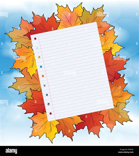 Colorful Autumn Maple Leaves With Note Paper Stock Vector Image And Art