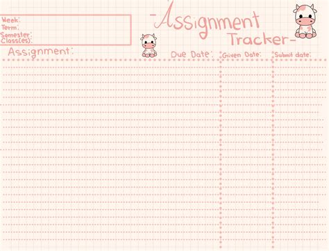 💖pale Pink Assignment Tracker💖a Series Notability Gallery