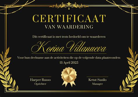 Gratis Afdrukbare Certificaat Voorbeelden Canva