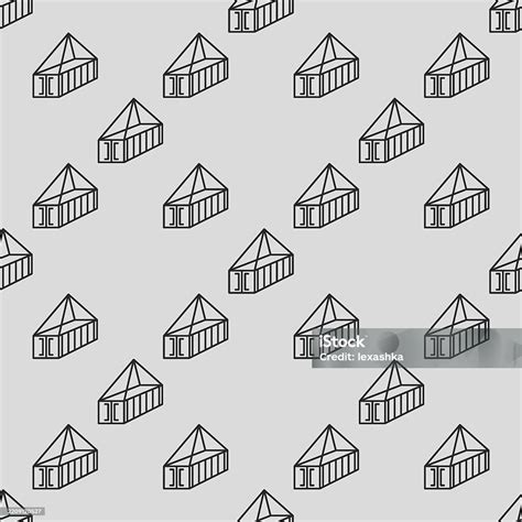 Shipping Container Vector Simple Seamless Pattern In Clean Line Style Stock Illustration