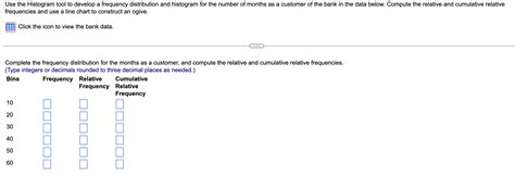 Solved Use The Histogram Tool To Develop A Frequency Chegg Com