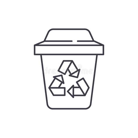 Garbage Sorting Line Icon Concept Garbage Sorting Vector Linear Illustration Symbol Sign