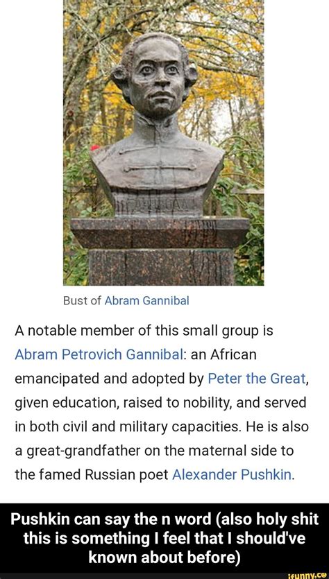 Bust Of Abram Gannibal A Notable Member Of This Small Group Is Abram