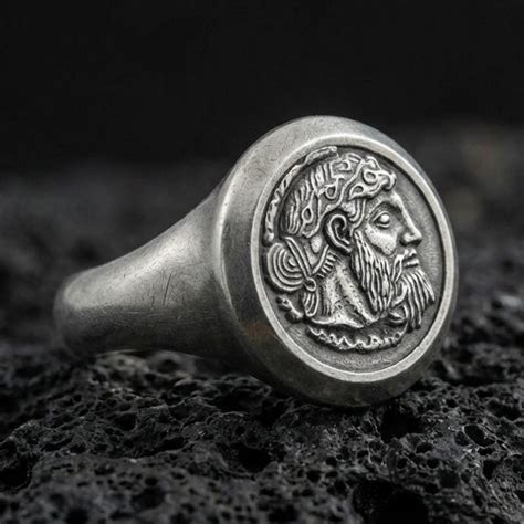 Sterling Silver Coin Signet Ring Historical Jewelry Etsy