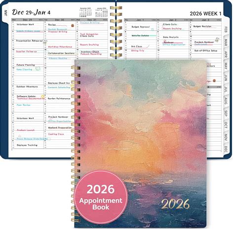 2026 Appointment Book Planner Quarter Hourly Weekly And Monthly