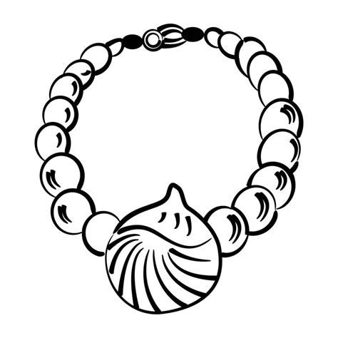 Shell Necklace Icon In Doodle Style 52134783 Vector Art At Vecteezy