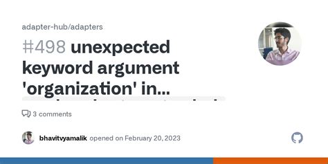 Unexpected Keyword Argument Organization In `pushadaptertohub` · Issue 498 · Adapter Hub