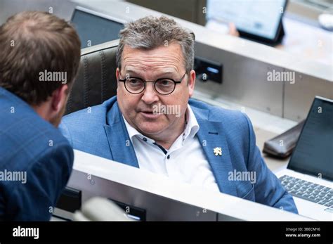 Paul Van Miert Nva At The Flemish Parliament Plenary Meeting In