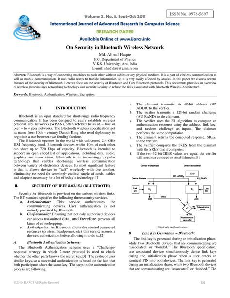 PDF On Security In Bluetooth Wireless Network
