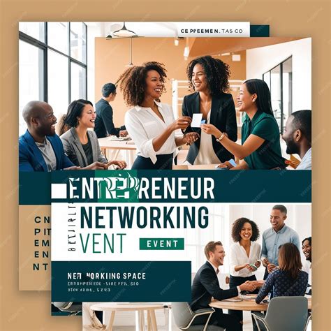 Entrepreneur Networking Event Flyer With Professionals In A Modern
